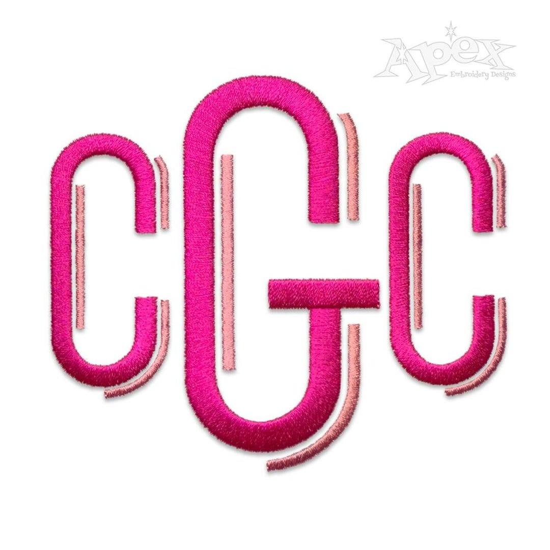 Modern Shadow Accents Large Machine Embroidery Font Alphabet Letters ...