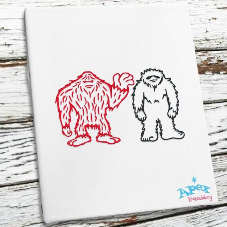 Sasquatch Outline Machine Embroidery Design PES DST JEF Instant ...