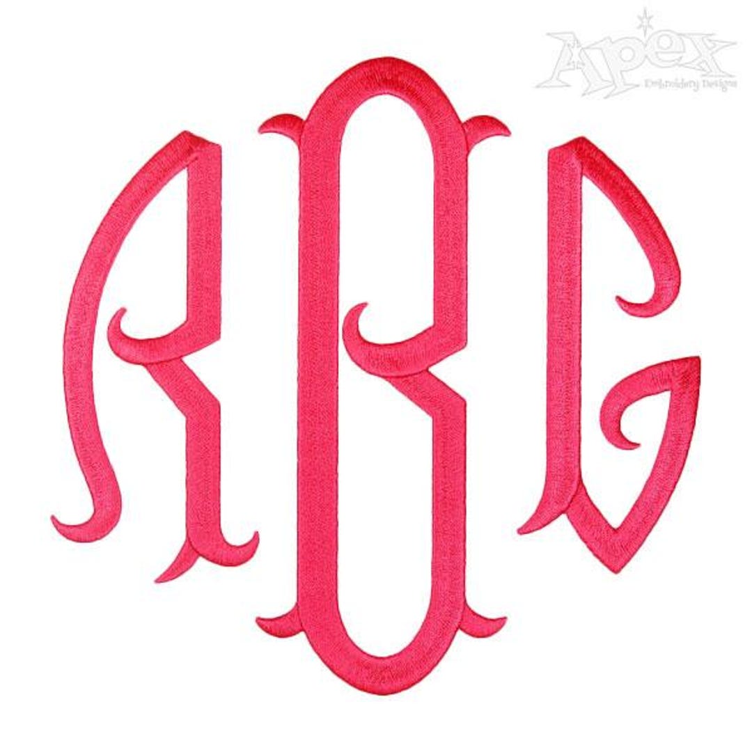 Round Circle Fishtail Large Monogram Machine Embroidery Font Alphabet ...