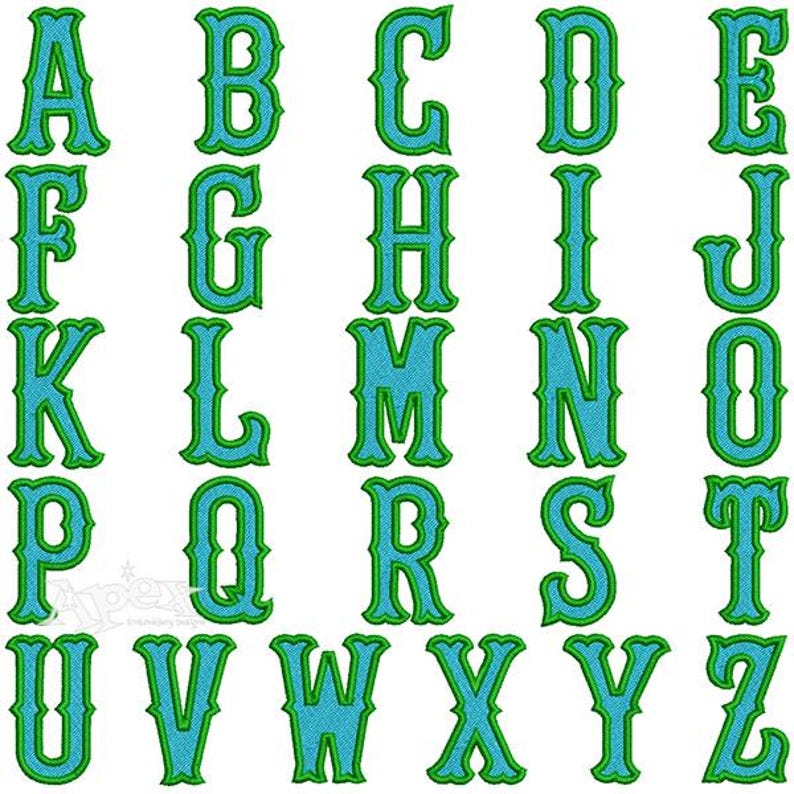 Tiffany Machine Machine Embroidery Font Alphabet Letters INSTANT ...