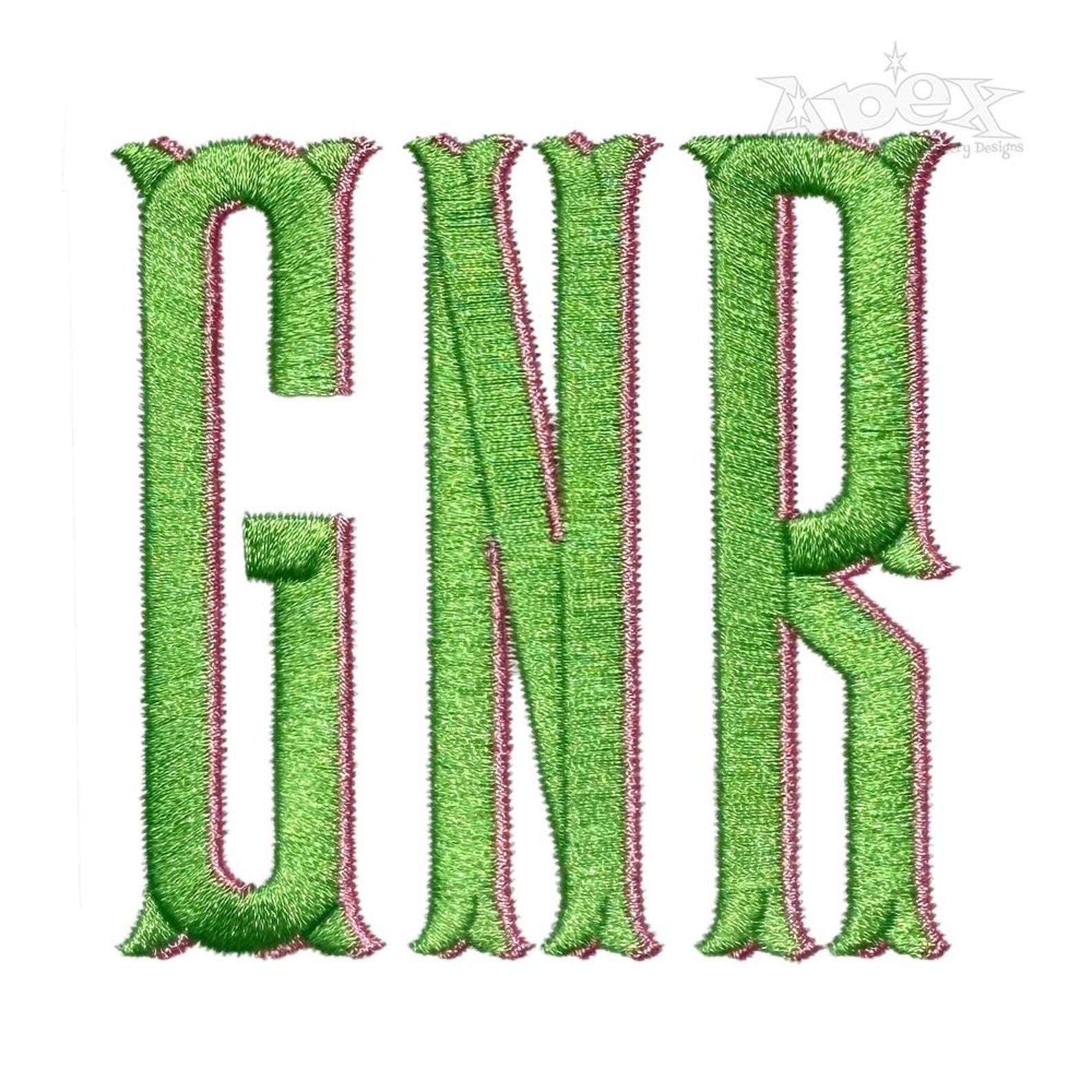 Sunnies Shadow Machine Embroidery Font Alphabet Letters INSTANT ...