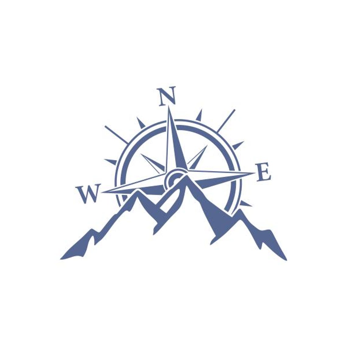 Compass Mountain Cuttable Design SVG PNG DXF & Eps Designs Cameo File ...