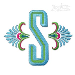 Two-color Block Monogram Embroidery Font (4-6 Inch) - Instant Download ...