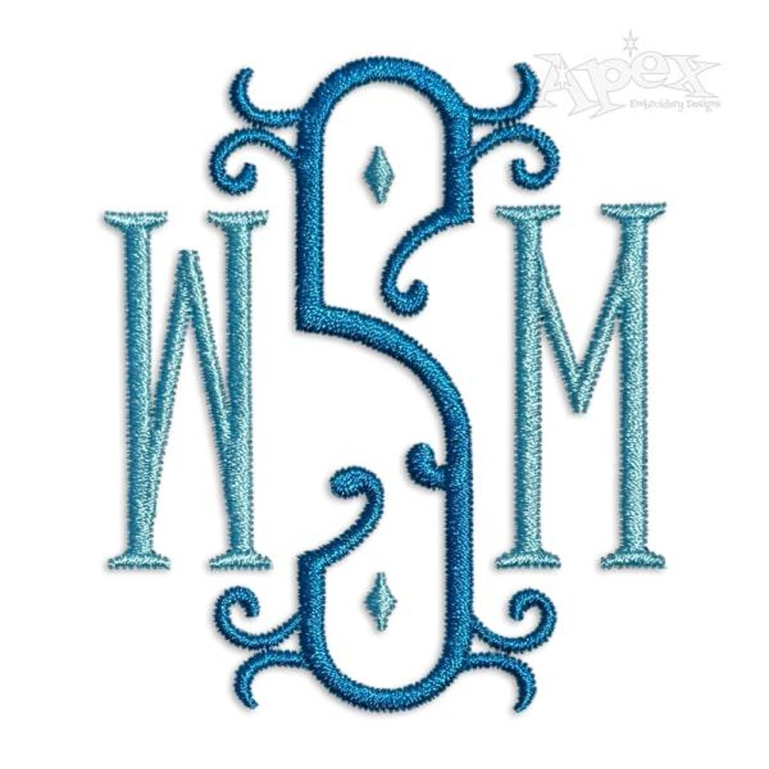 Extra Large Vienna Monogram Embroidery Font: Antique Swirl Alphabet ...