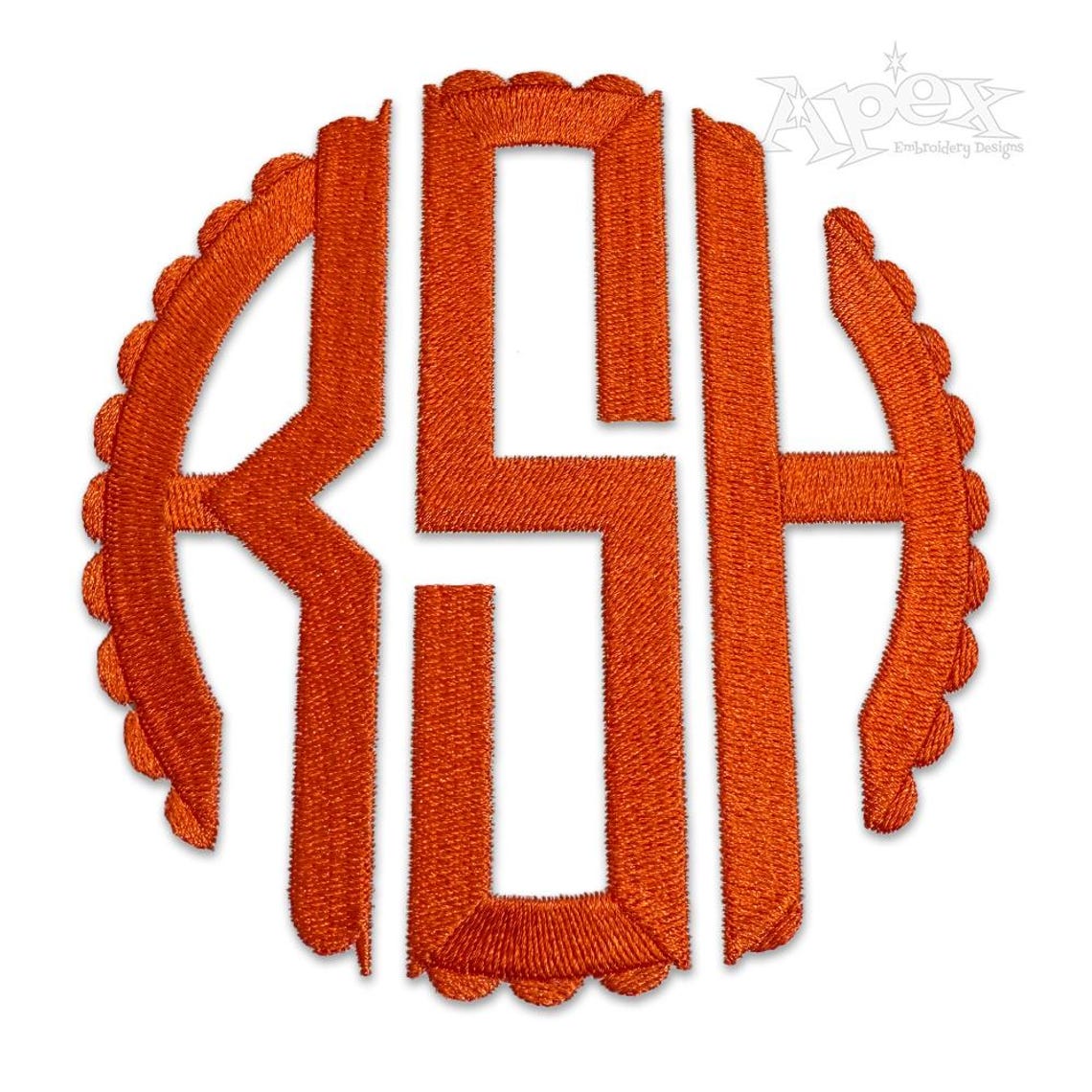 Scallop Circle Round Large Machine Embroidery Font Alphabet Letters ...