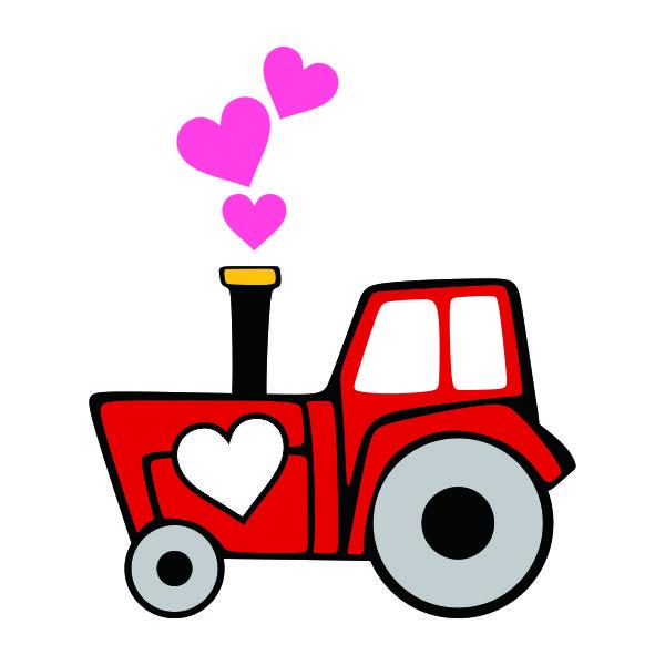 Valentine Tractor Cuttable Design SVG PNG DXF & Eps Designs Cameo File ...