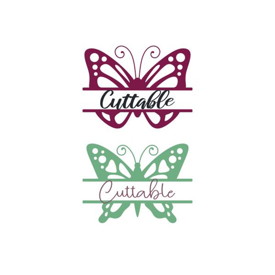 Butterfly Split Frame Svg Cuttable Design SVG PNG DXF & Eps Designs ...