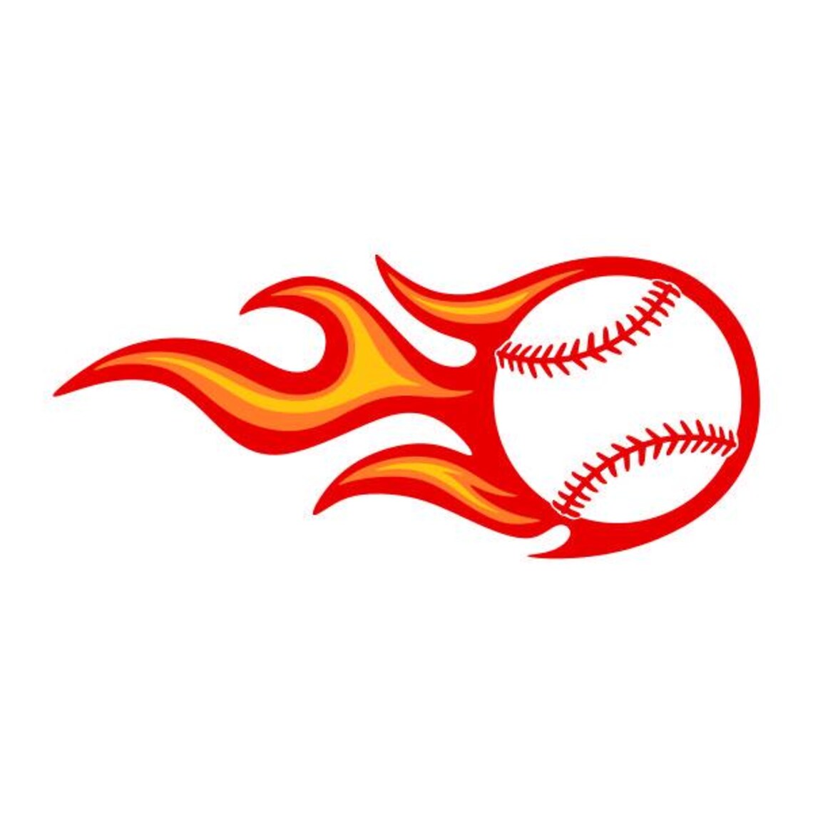 Baseball Flame Cuttable Design SVG PNG DXF & Eps Designs Cameo File ...