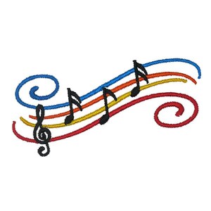 Music Notes Melody Machine Embroidery Design PES DST JEF Instant ...