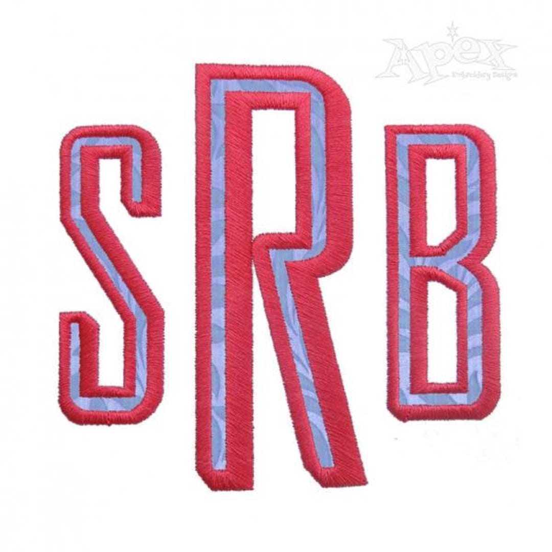 Maxwell Block Applique Large Monogram Machine Embroidery Font Alphabet ...