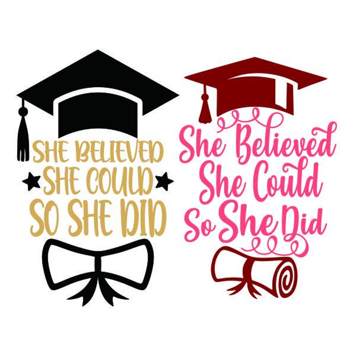 She Believed She Could so She Did Graduation Cuttable Design SVG PNG ...