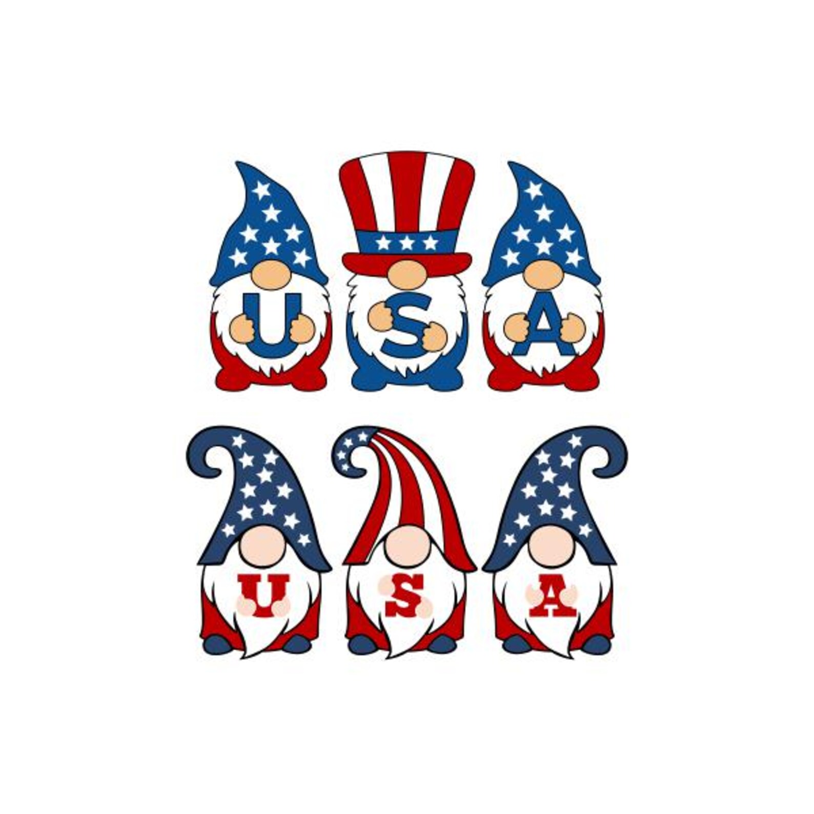 Usa Patriotic Gnome Cuttable Design SVG PNG DXF & Eps Designs Cameo ...