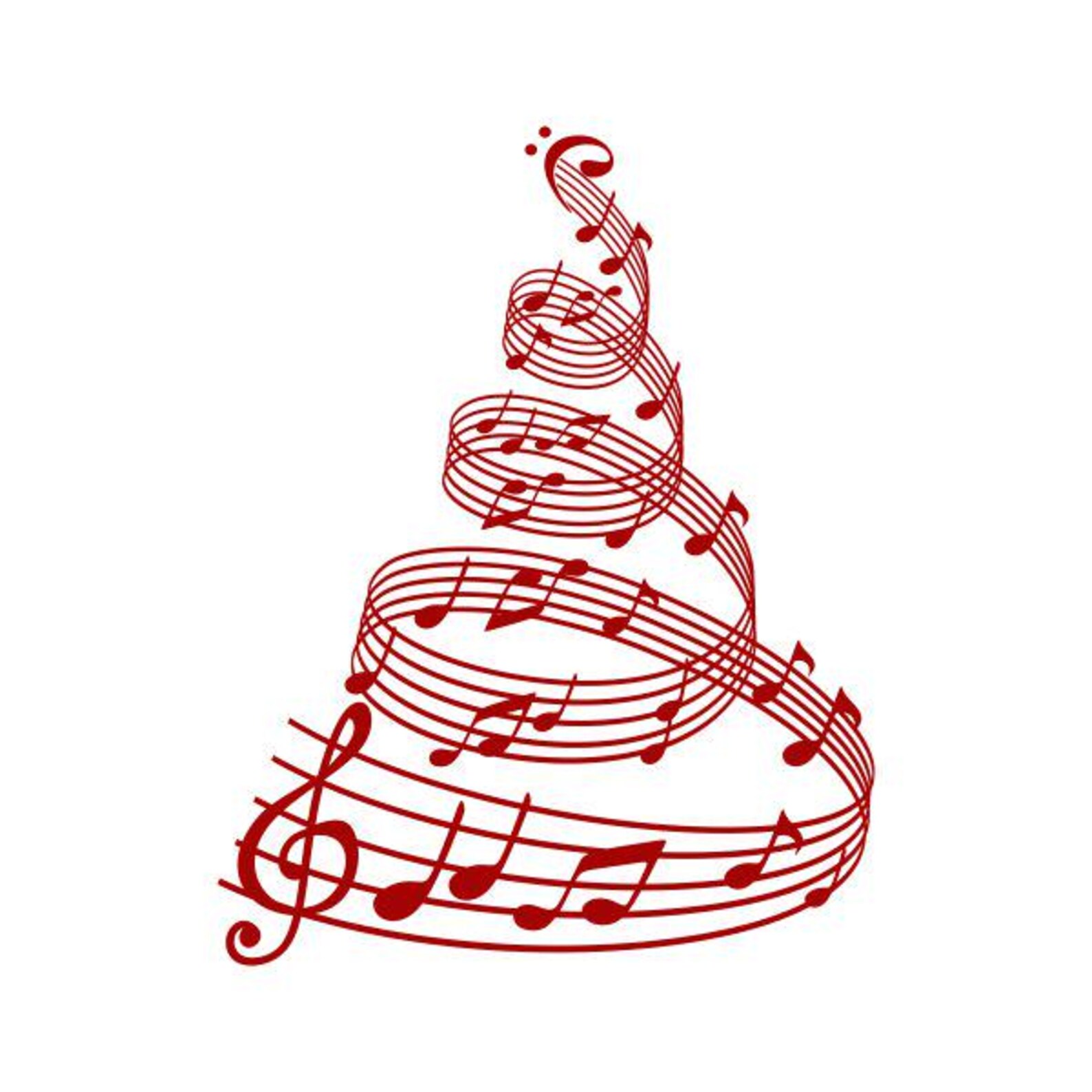Music Notes Melody Christmas Tree Cuttable Design SVG PNG DXF & Eps ...