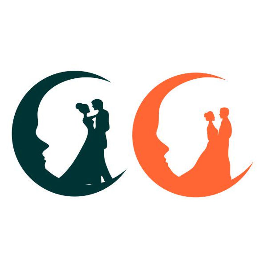 Wedding Couple and Moon Cuttable Design SVG PNG DXF & Eps Designs Cameo ...