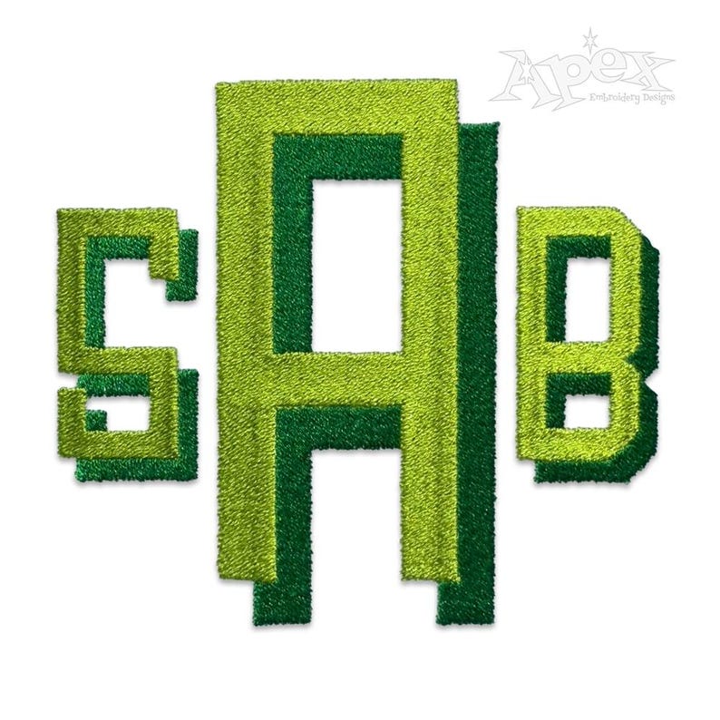 Stacked Shadow Machine Embroidery Font Alphabet Letters INSTANT ...