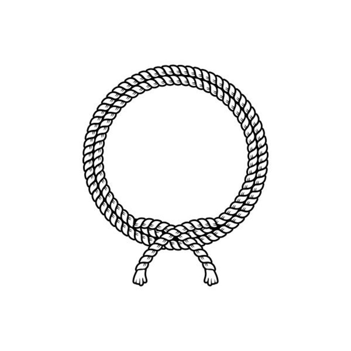 Lasso Rope Wreath Cuttable Design SVG PNG DXF & Eps Designs Cameo File ...