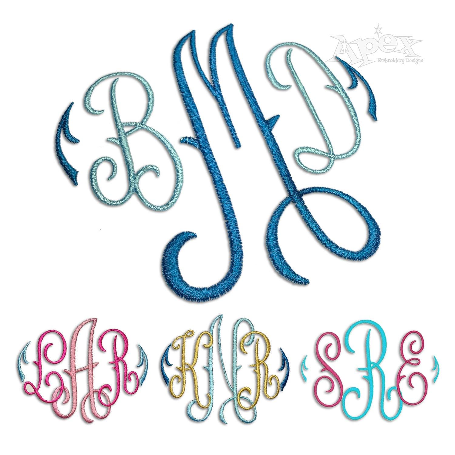 Mia Monogram Machine Embroidery Font Alphabet Letters INSTANT DOWNLOAD ...