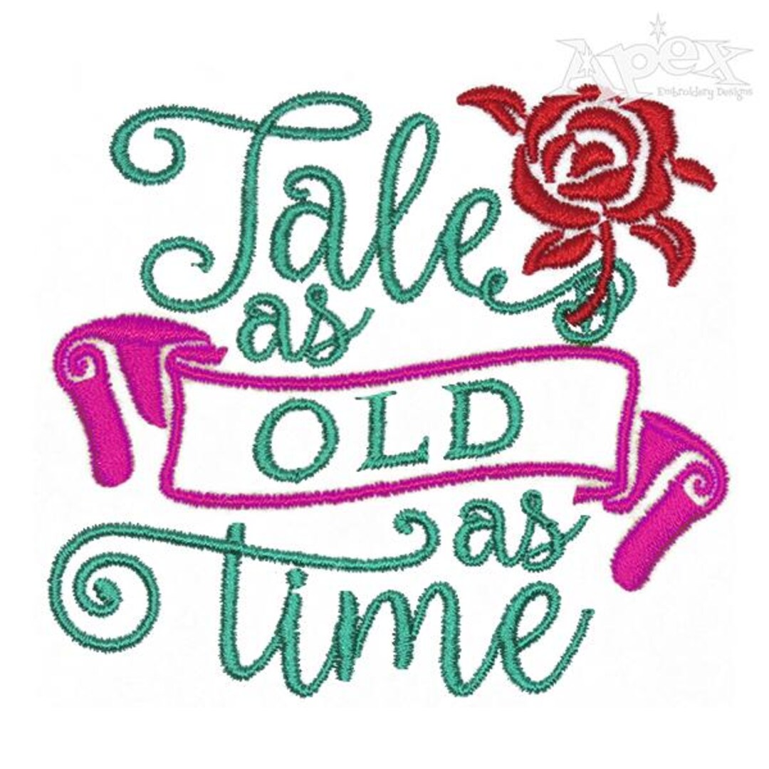 Tale as Old as Time Machine Embroidery Design PES DST JEF Instant ...