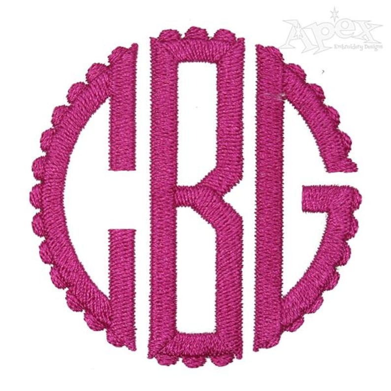 Scallop Circle Round Large Machine Embroidery Font Alphabet Letters ...