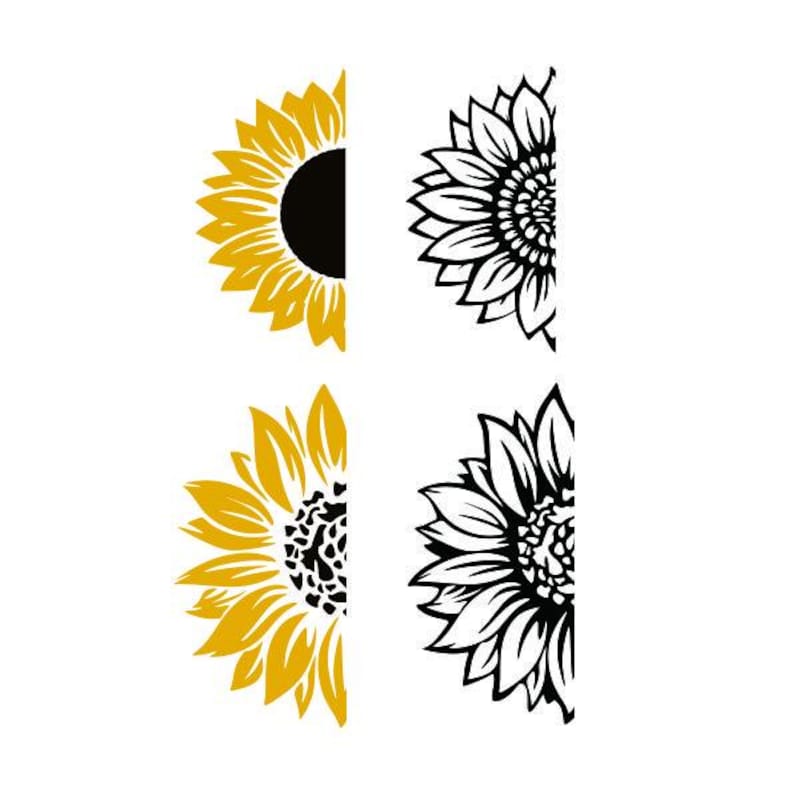 Half Sunflower Svg - Etsy