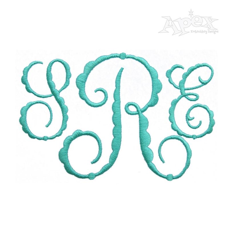 Emma Scallop Machine Embroidery Font Scalloped Alphabet Letters INSTANT ...