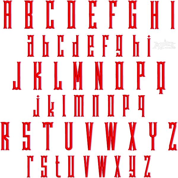 Sunnies Shadow Machine Embroidery Font Alphabet Letters INSTANT ...