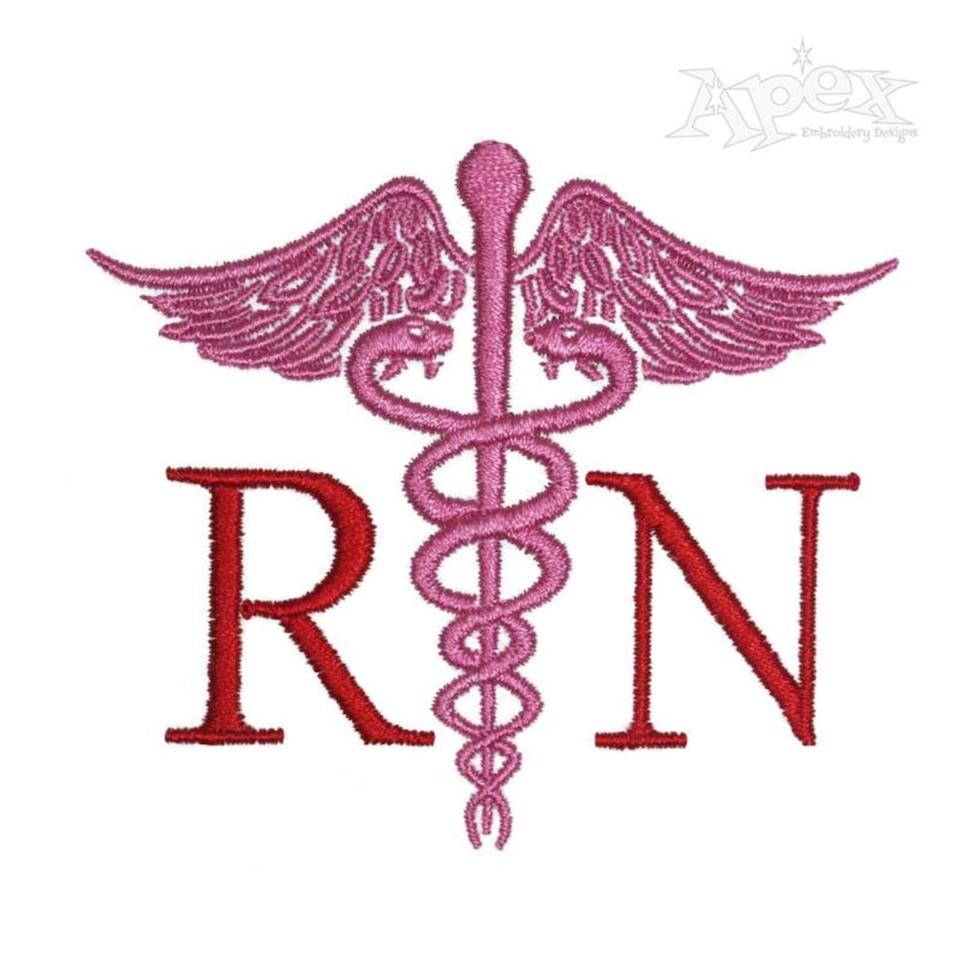 Registered Nurse Symbol Machine Embroidery Design PES DST JEF Instant ...