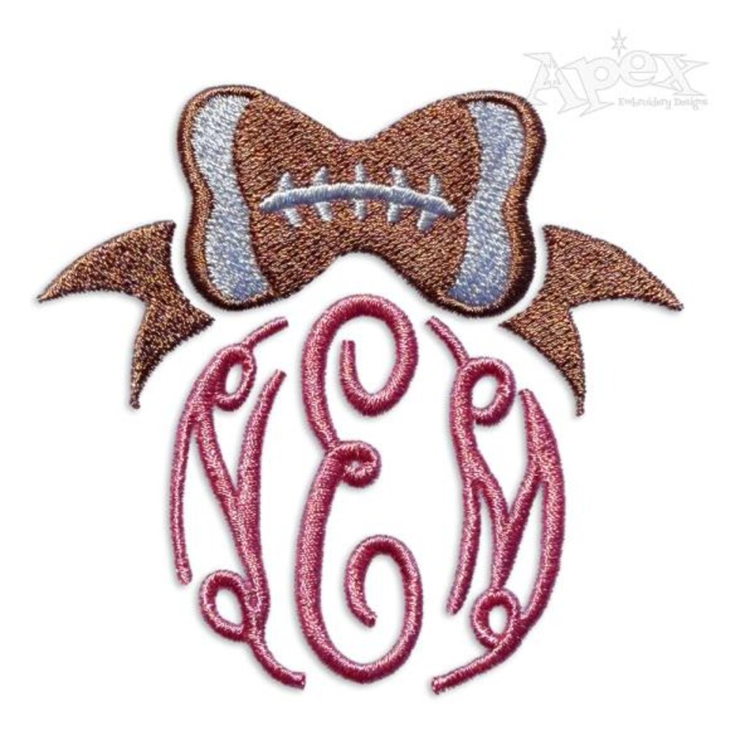 Football Bow Tie Machine Embroidery Designs Pack (PES DST JEF) Instant ...