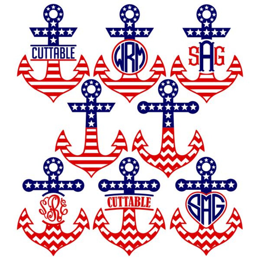 United States Flag Anchor Cuttable Design SVG PNG DXF & Eps Designs ...