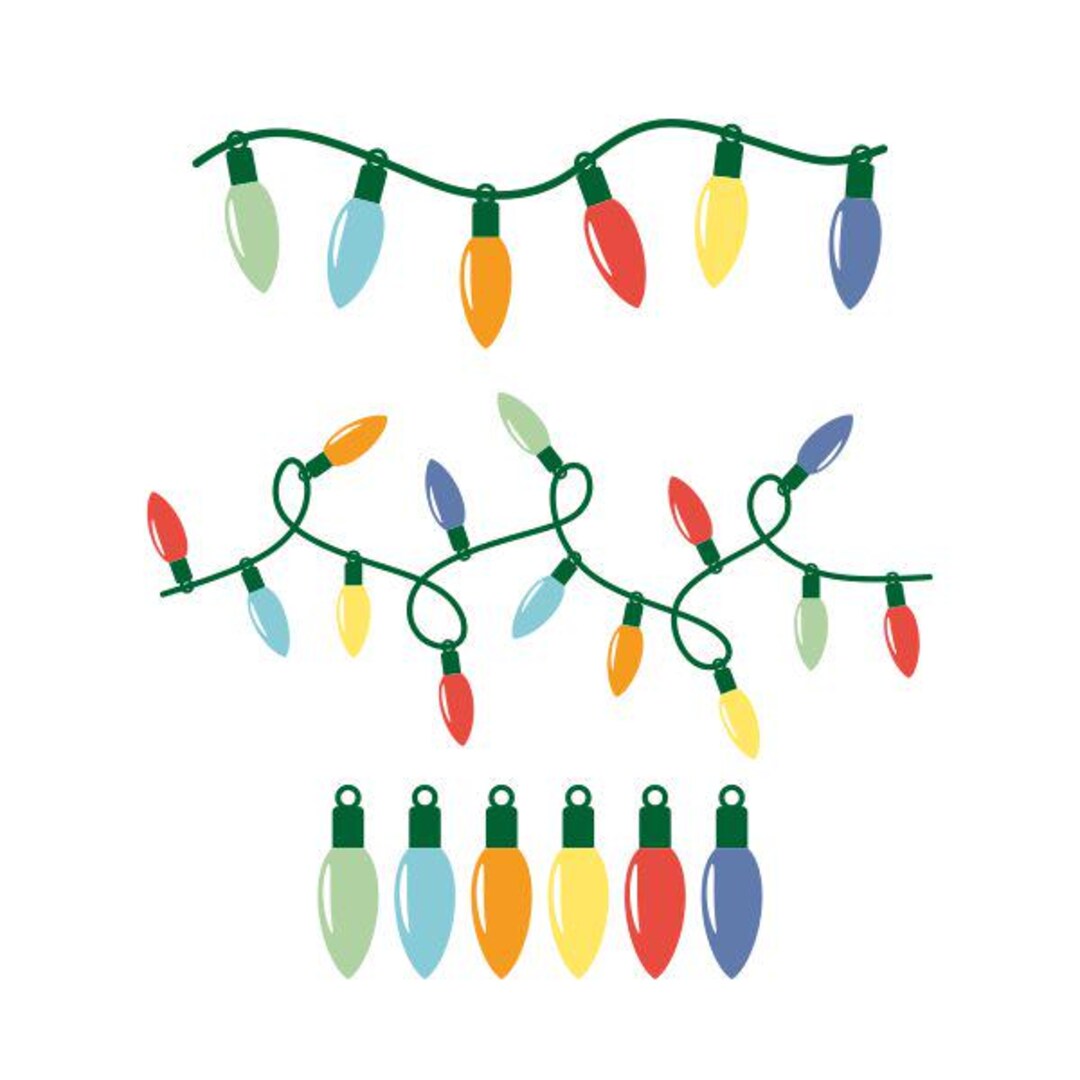 Christmas Bulbs Lights Cuttable Design SVG PNG DXF & Eps Designs Cameo ...