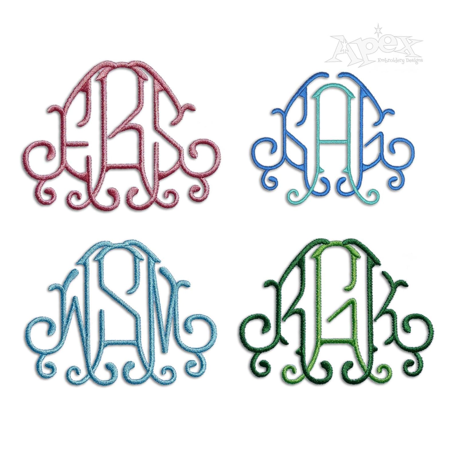 Victoria Monogram Machine Embroidery Font Alphabet Letters INSTANT ...