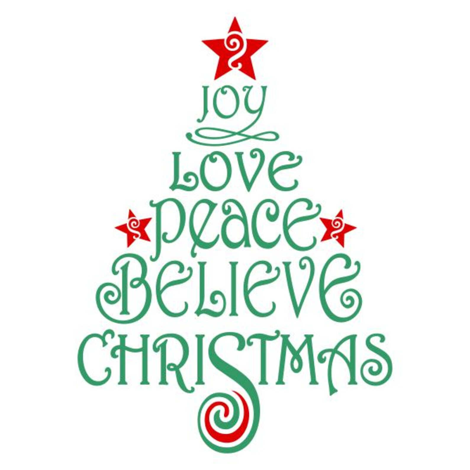 Christmas Believe Cuttable Design SVG PNG DXF & Eps Designs Cameo File ...