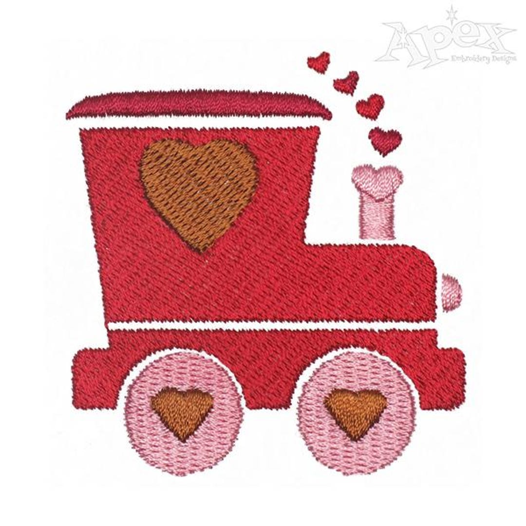Valentine Train Machine Embroidery Design PES DST JEF Instant Download ...