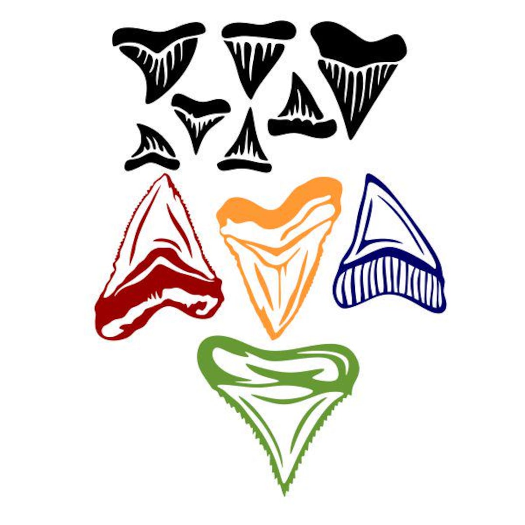 Shark Teeth Pack Cuttable Design SVG PNG DXF & Eps Designs Cameo File ...