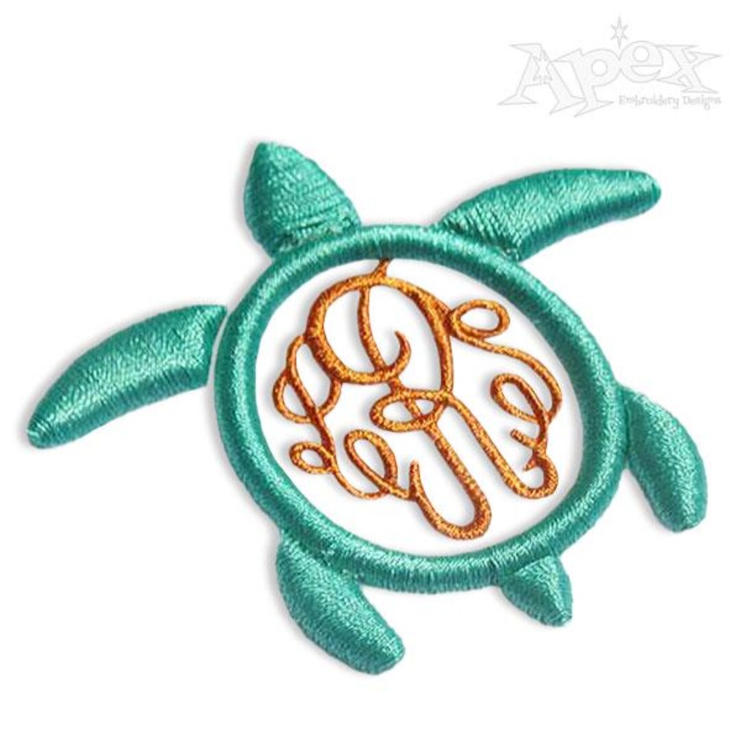 3-D Puffy Turtle Machine Embroidery Design PES DST JEF Instant Download ...