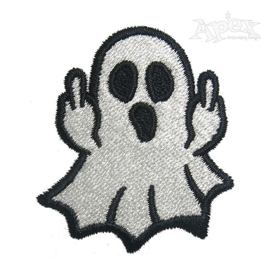 Ghost Giving Middle Finger Sign Machine Embroidery Design PES DST JEF ...