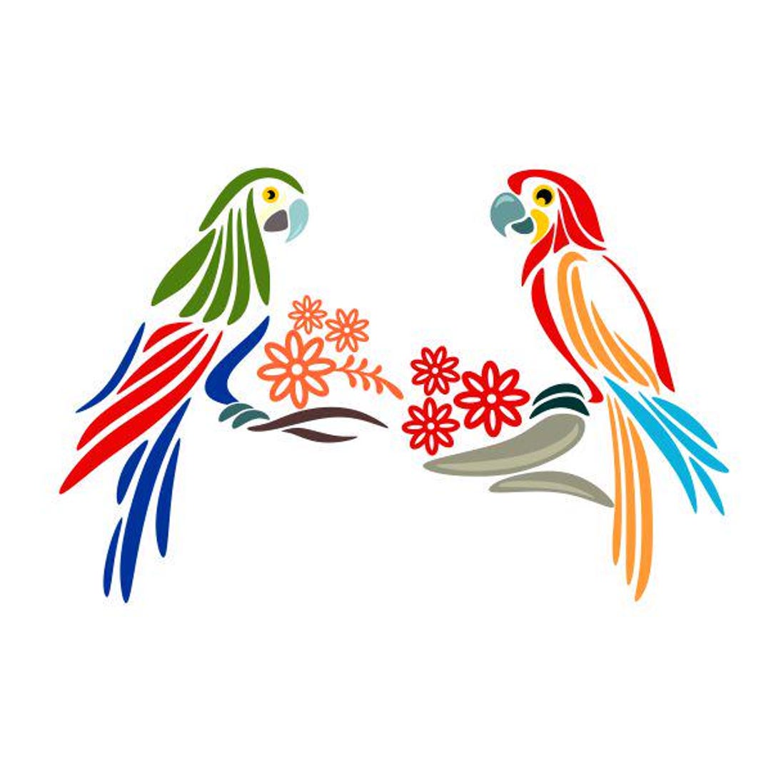 Parrot Cuttable Design SVG PNG DXF & Eps Designs Cameo File Silhouette ...