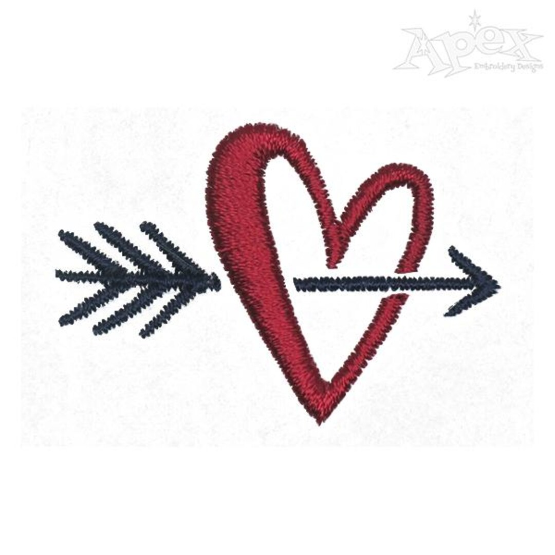 Arrow Heart Machine Embroidery Design PES DST JEF Instant Download - Etsy