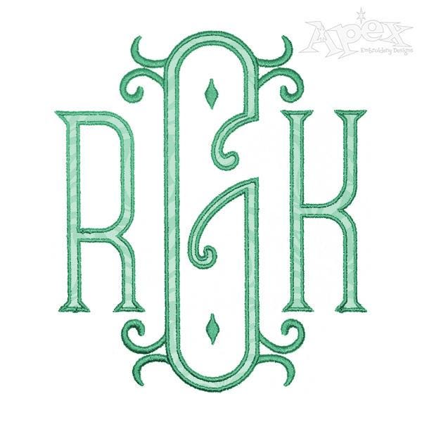 Vienna Applique Monogram Machine Embroidery Font Alphabet Letters ...