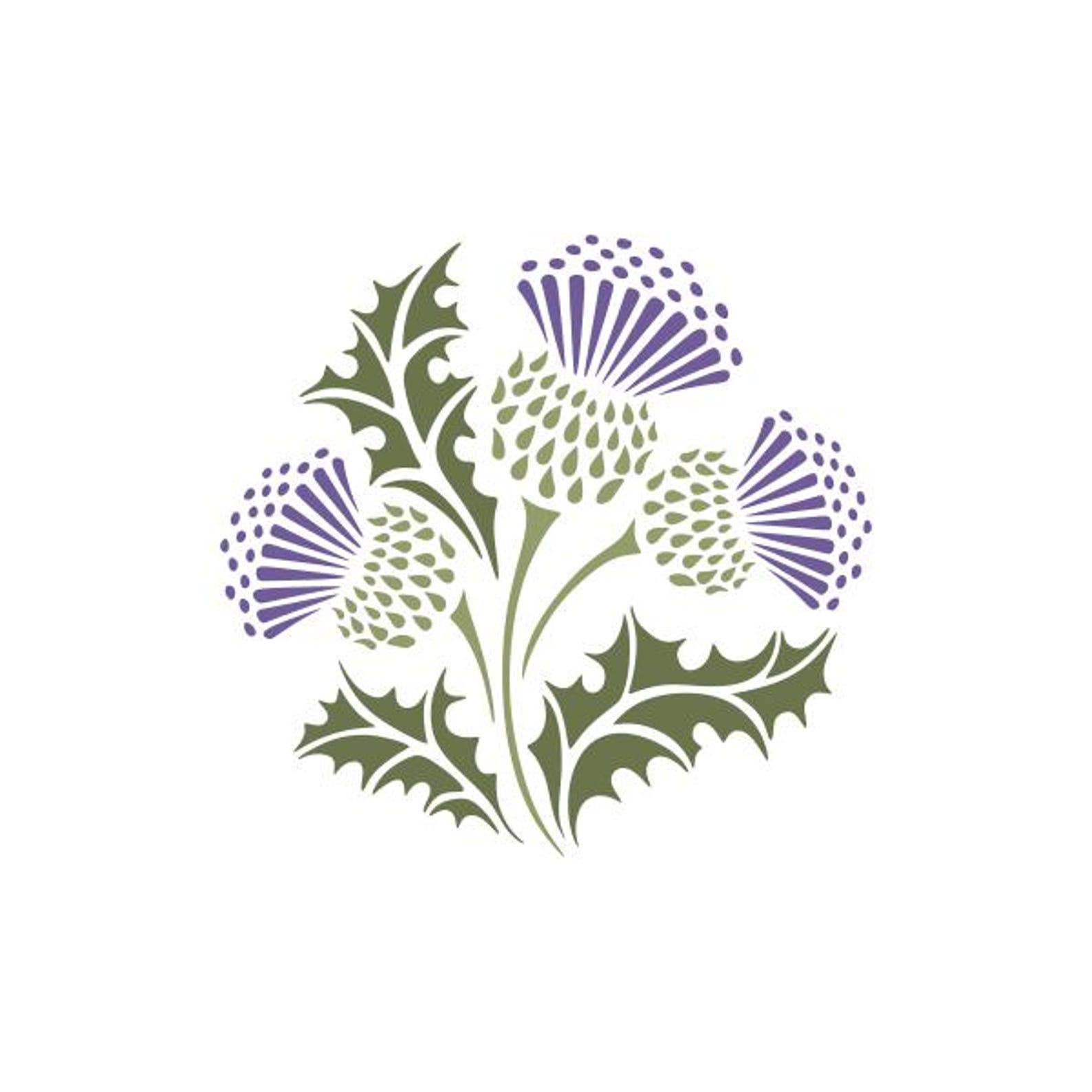 Thistle Flowers Cuttable Design SVG PNG DXF & Eps Designs Cameo File ...