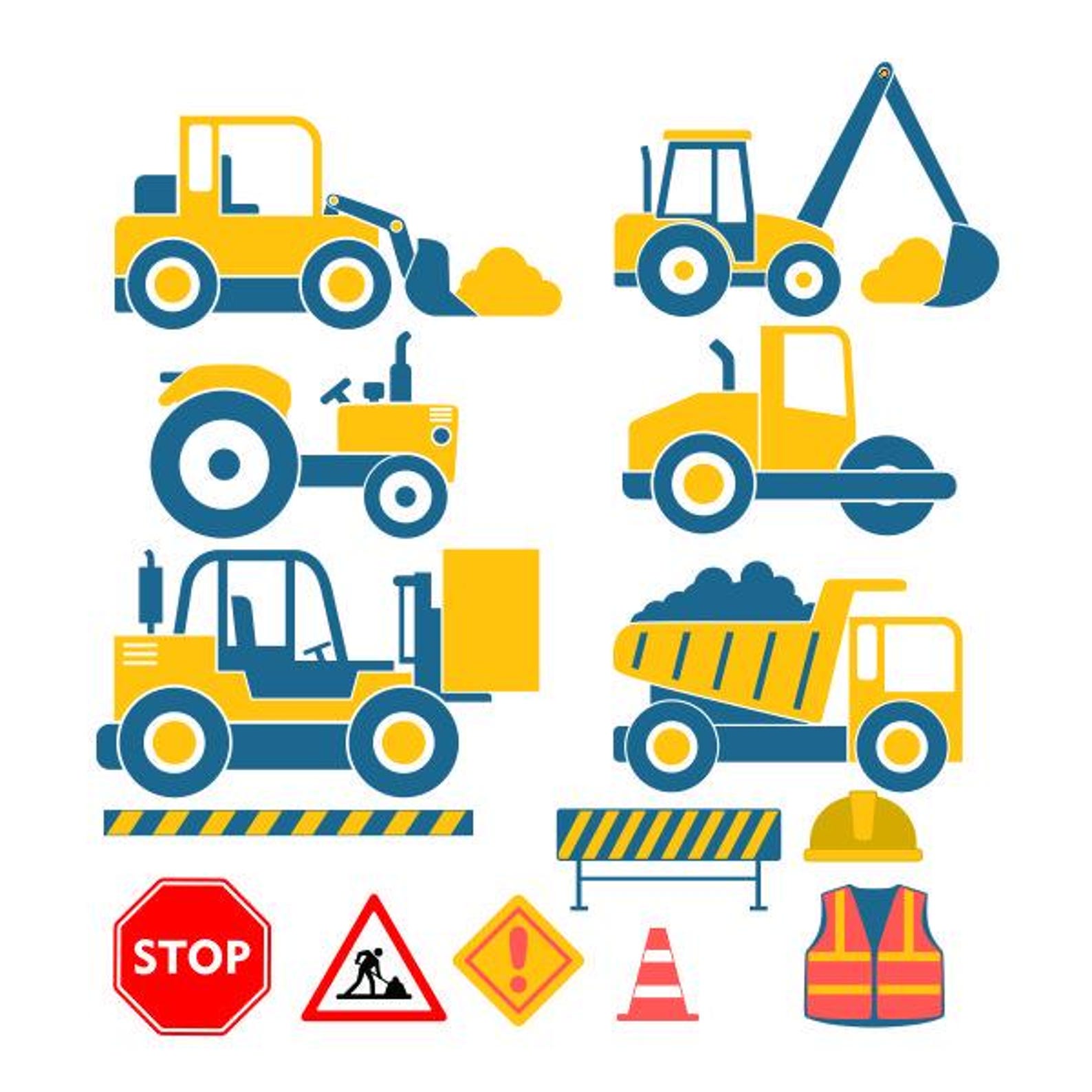Construction Vehicles Cuttable Design SVG PNG DXF & Eps Designs Cameo ...