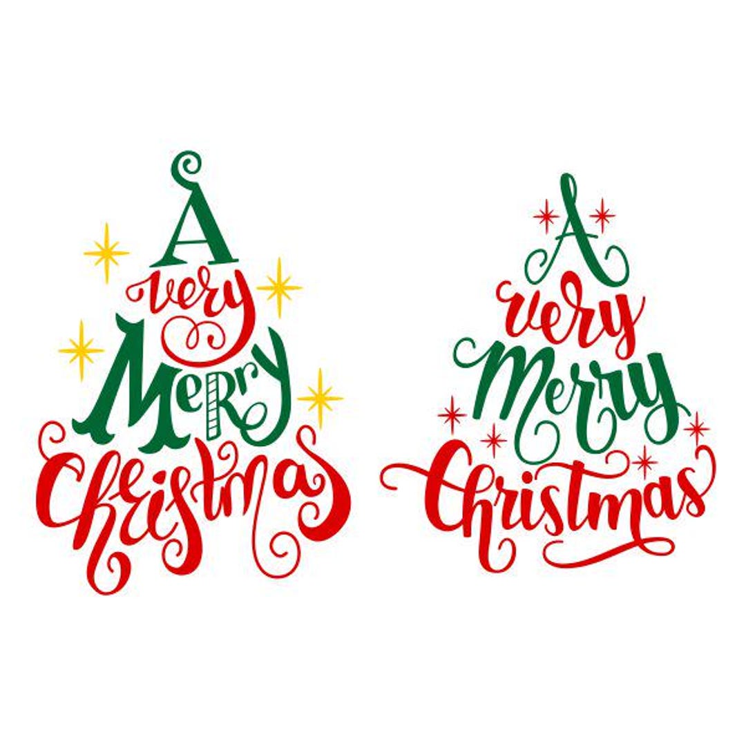 A Very Merry Christmas Tree Cuttable Design SVG PNG DXF & Eps Designs ...