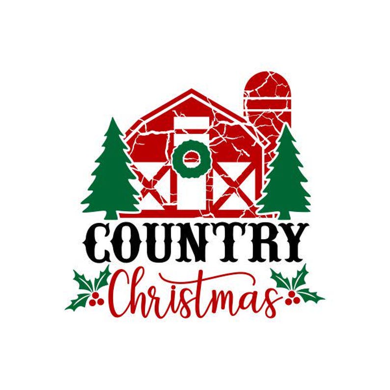 Country Christmas Barn SVG: Farmhouse Cuttable Design (digital Download ...