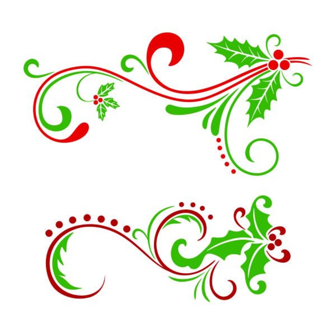 Christmas Holly Swash Cuttable Design SVG PNG DXF & Eps Designs Cameo ...