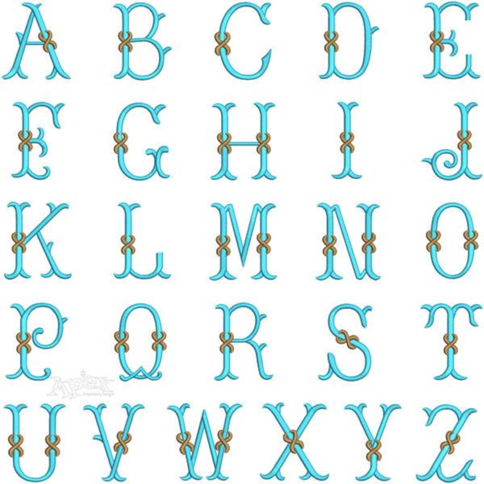 Ribbon Machine Embroidery Font Alphabet Letters INSTANT DOWNLOAD BX Pes ...