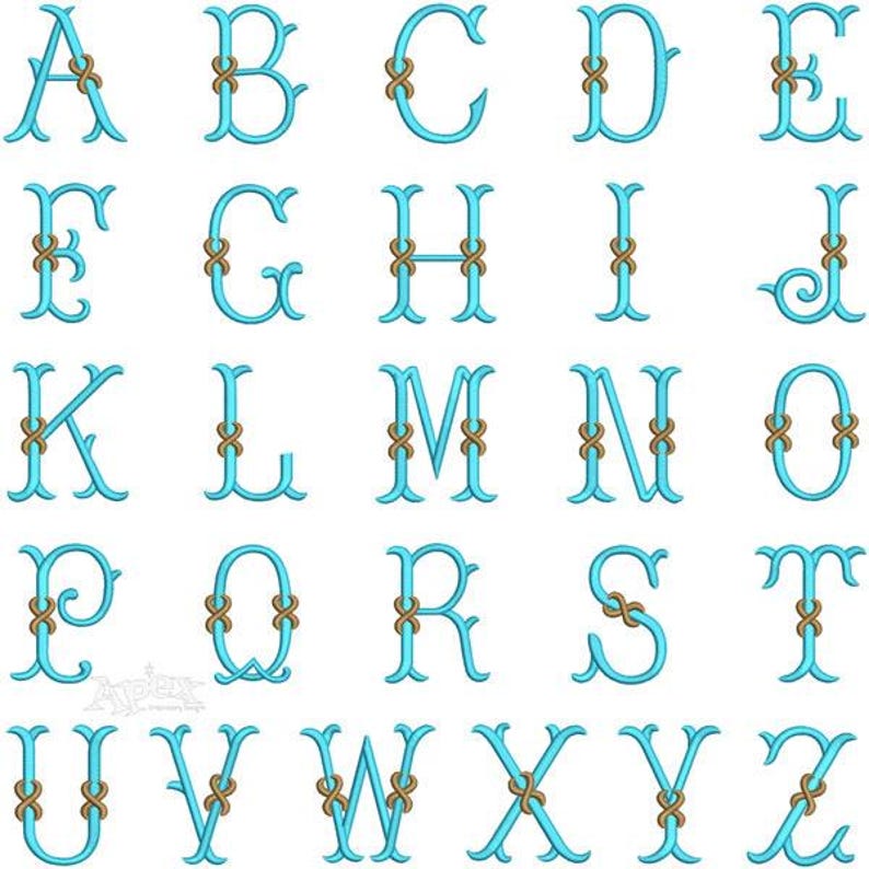Ribbon Machine Embroidery Font Alphabet Letters INSTANT DOWNLOAD BX Pes ...