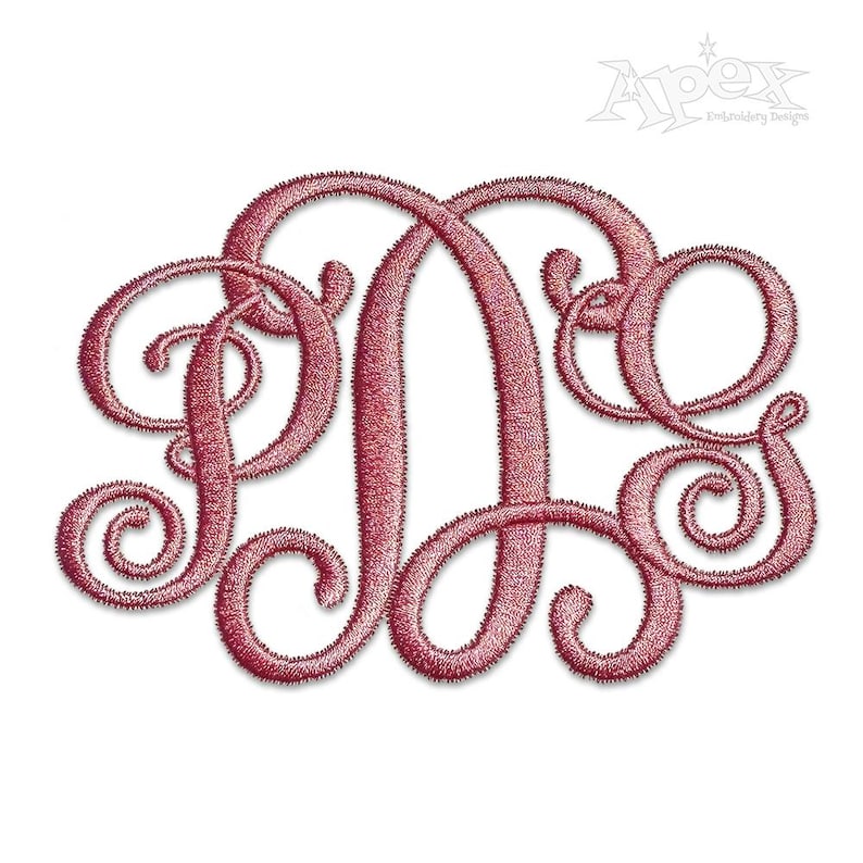 Bold Vine Interlocking Monogram Machine Embroidery Font Alphabet ...
