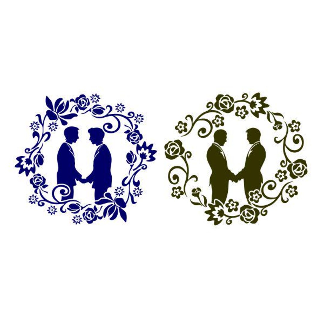 Male Couple Wedding Cuttable Design SVG PNG DXF & Eps Designs Cameo ...