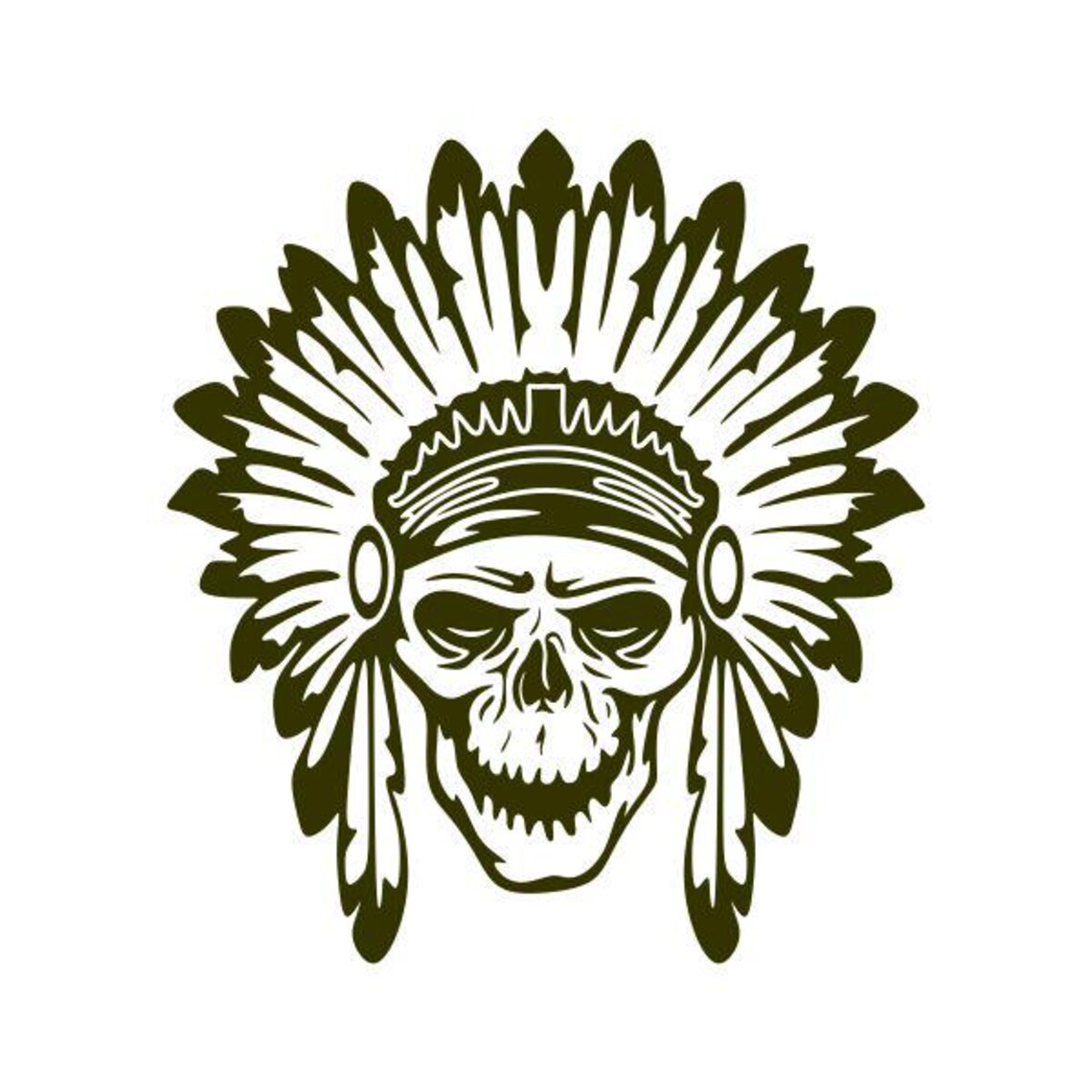 Native American Headband Skull Cuttable Design SVG PNG DXF & Eps ...