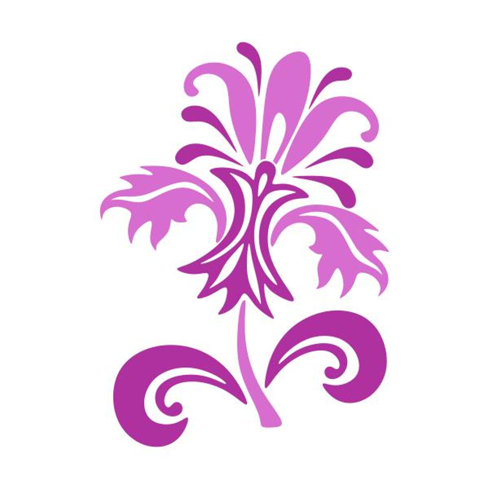 Damask Flower Cuttable Design SVG PNG DXF & Eps Designs Cameo File ...